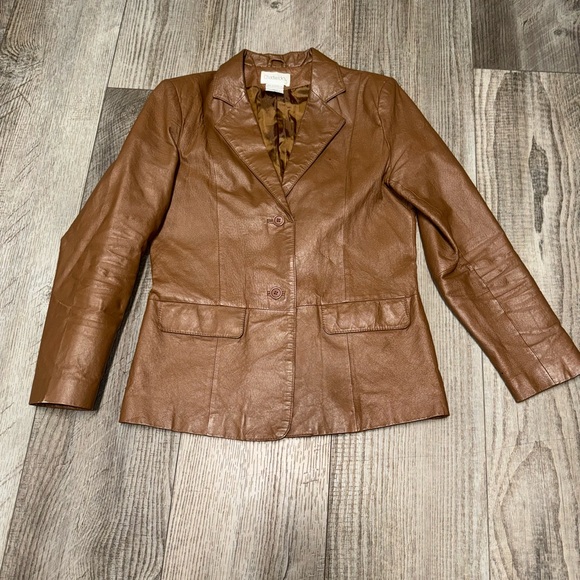 Chadwicks | Jackets & Coats | Vintage 0 Leather Jacket Blazer Chestnut ...